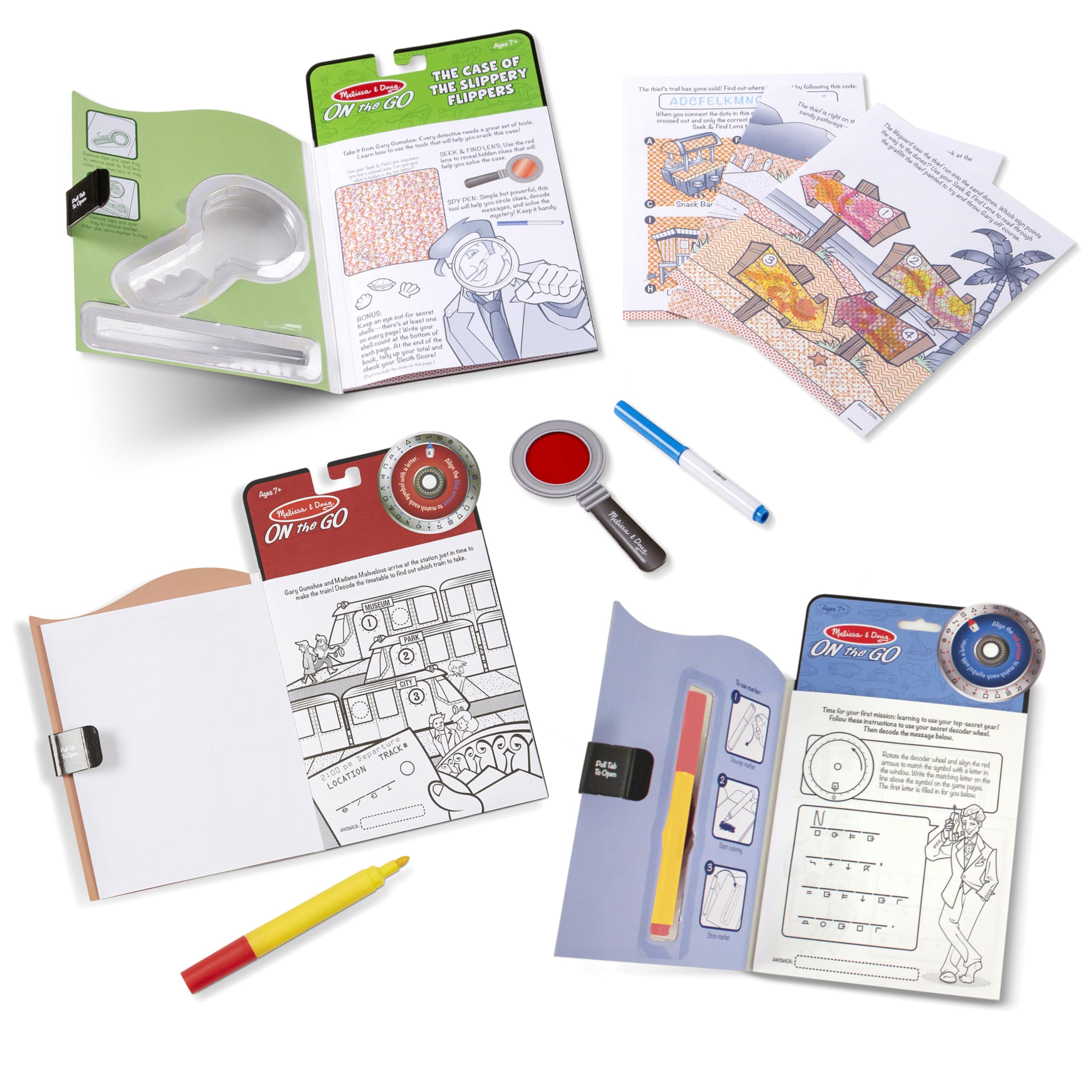 Melissa & Doug On the Go Secret Decoder Activity Books Set - 54 Games