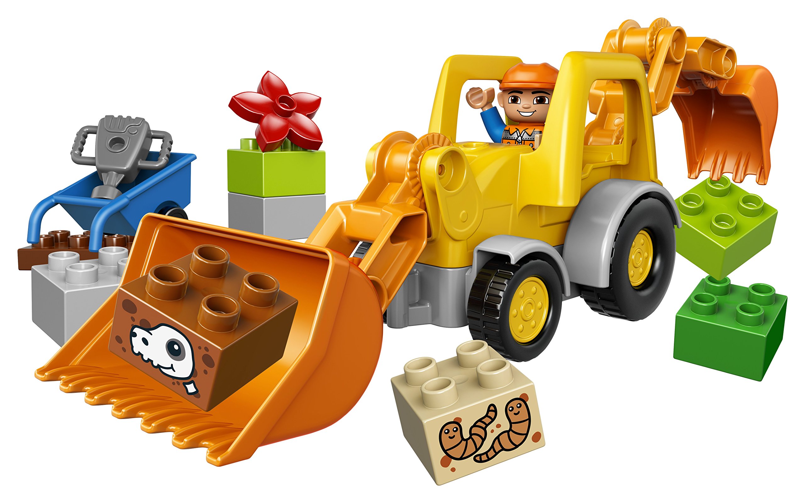 LEGO DUPLO Town Backhoe Loader 10811, Preschool, Pre-Kindergarten Large Building Block Toys for Toddlers