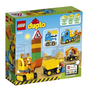 LEGO DUPLO Town Truck & Tracked Excavator 10812 Dump Truck and Excavator Kids Construction Toy with DUPLO Construction Worker Figures (26 Pieces)