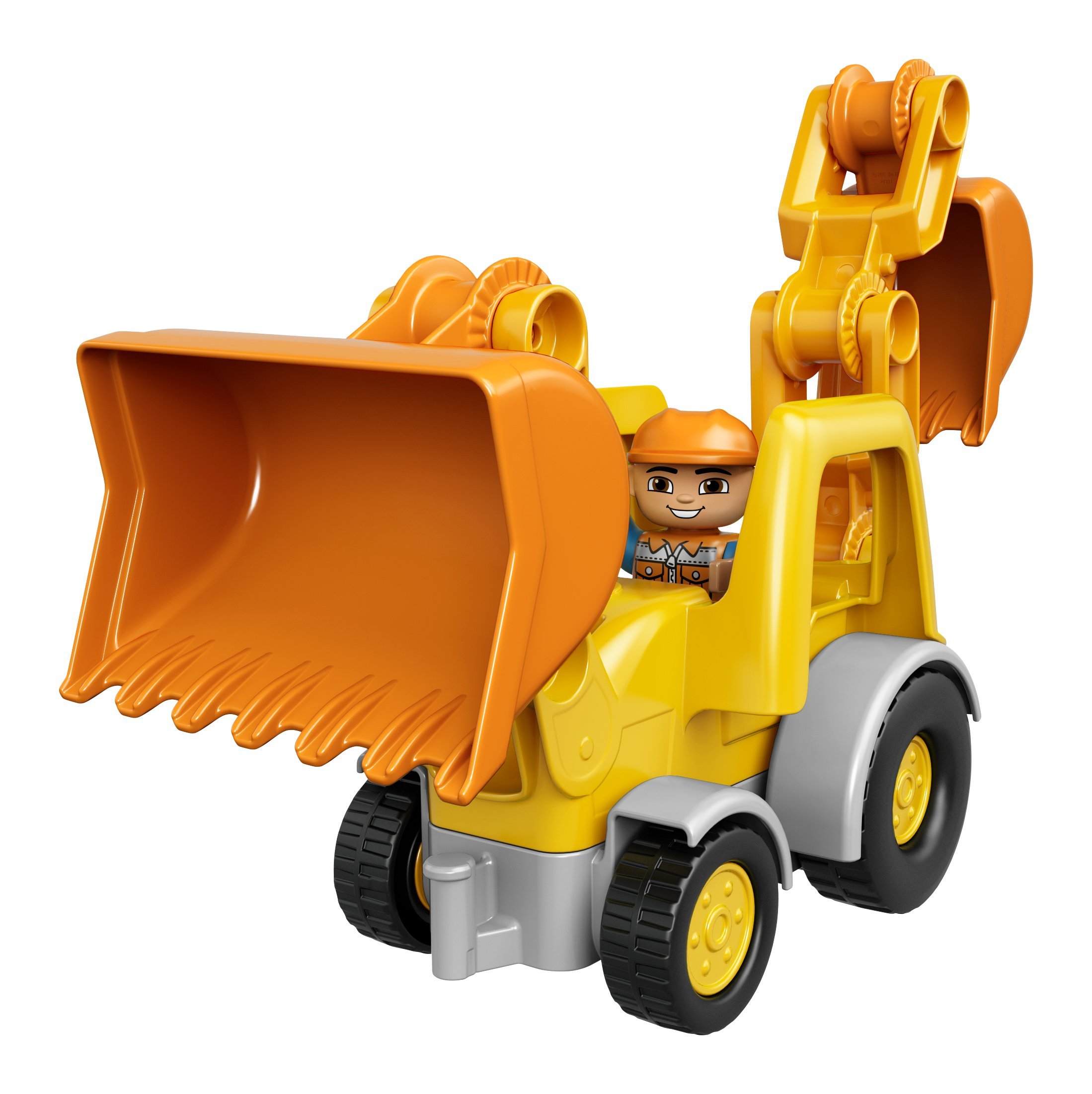 LEGO DUPLO Town Backhoe Loader 10811, Preschool, Pre-Kindergarten Large Building Block Toys for Toddlers