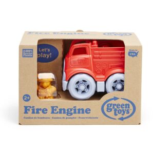 Green Toys Fire Engine, Red - Pretend Play, Motor Skills, Kids Toy Vehicle. No BPA, phthalates, PVC. Dishwasher Safe, Recycled Plastic, Made in USA.