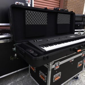 Gator Cases Molded Flight Case for Deep 88-Note Keyboards with TSA Approved Locking Latches and Recessed Wheels; (GTSA-KEY88D)