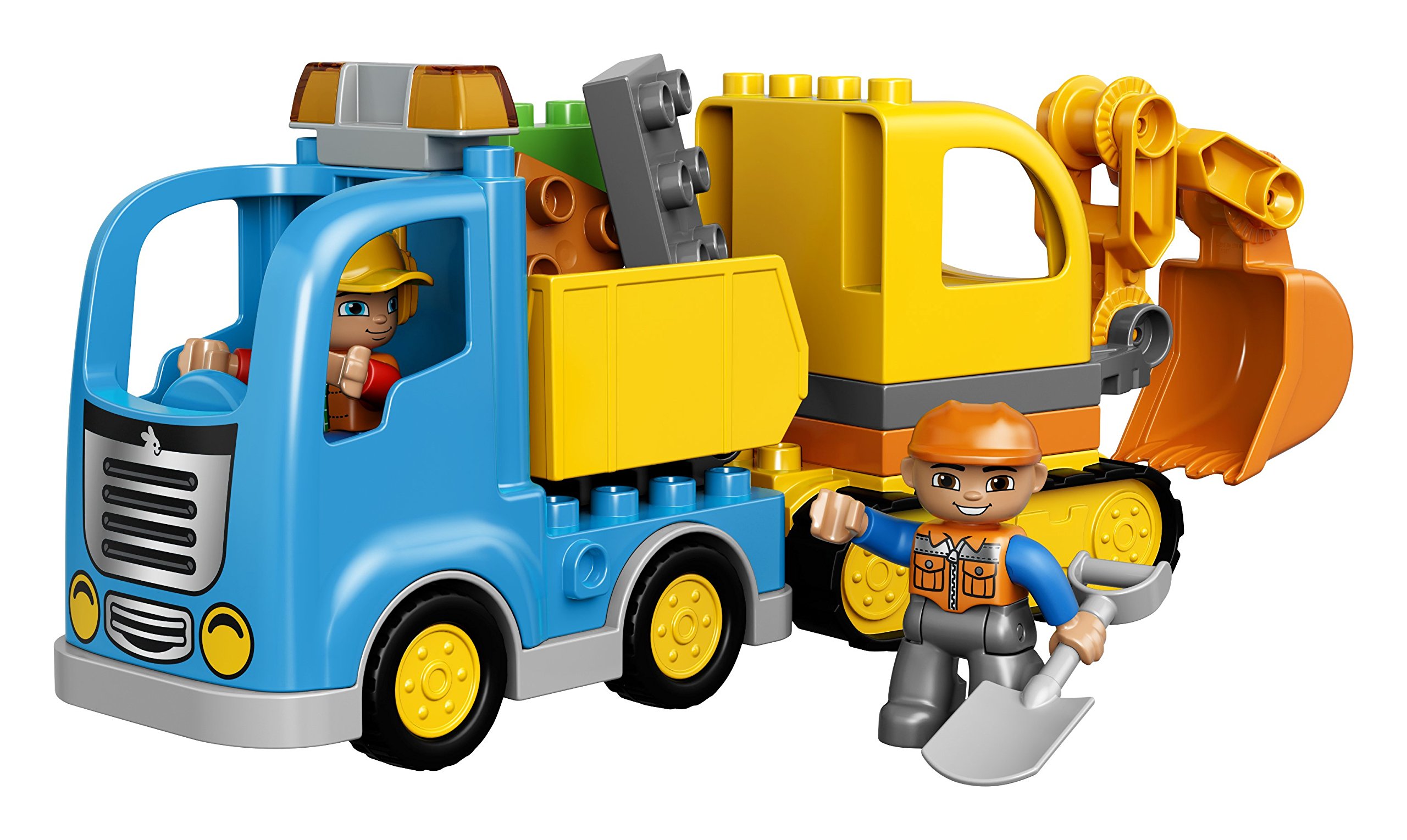 LEGO DUPLO Town Truck & Tracked Excavator 10812 Dump Truck and Excavator Kids Construction Toy with DUPLO Construction Worker Figures (26 Pieces)