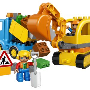 LEGO DUPLO Town Truck & Tracked Excavator 10812 Dump Truck and Excavator Kids Construction Toy with DUPLO Construction Worker Figures (26 Pieces)