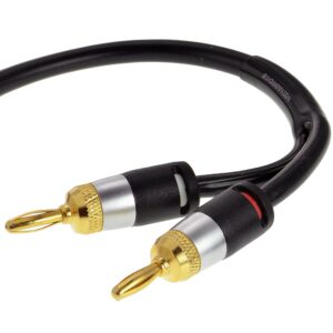 mediabridge 12awg ultra series speaker cable - gold plated banana tips (18 ft) - cl2 99.9% oxygen free - black (swt-12b-18b)