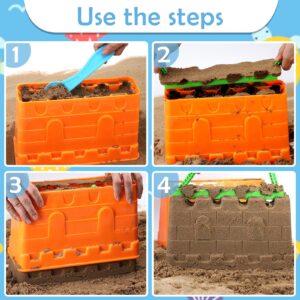 Liberty Imports Beach Builder Create a Sand Castle Pro Building Split Mold Sand Castle Construction, Plastic Beach Toy for Kids (18 Pcs)