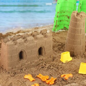 Liberty Imports Beach Builder Create a Sand Castle Pro Building Split Mold Sand Castle Construction, Plastic Beach Toy for Kids (18 Pcs)