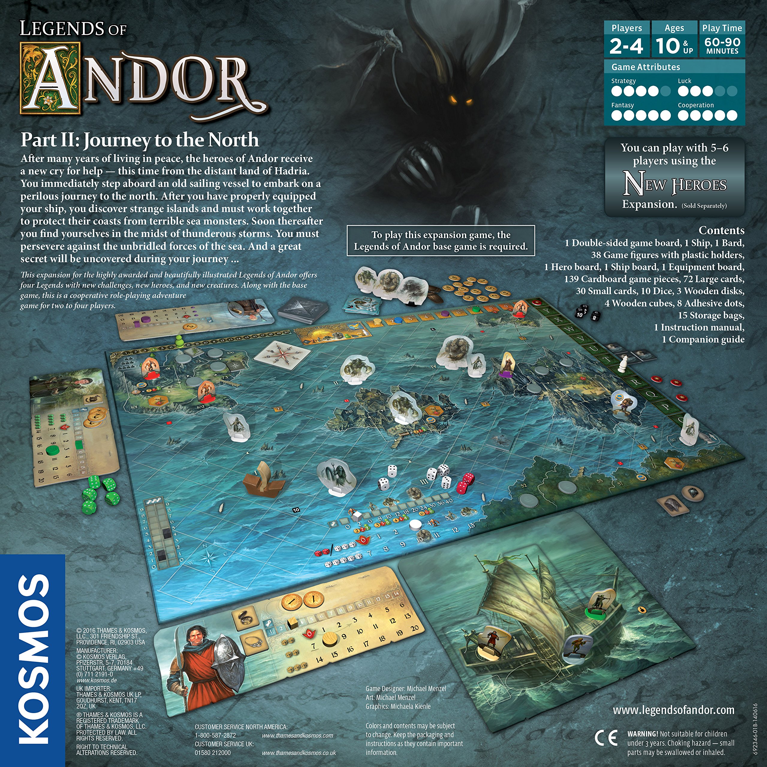 Legends of Andor: Journey to The North, Expansion Pack, Cooperative Board Game, 1 – 4 Players, Fantasy, Family Game by Kosmos