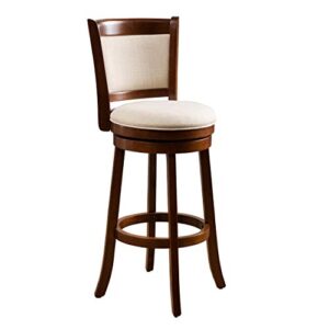 christopher knight home mallik fabric swivel armless barstool, beige