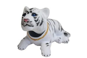 batty bargains ferocious bobblehead white tiger with auto dashboard adhesive