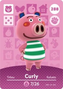 curly - nintendo animal crossing happy home designer amiibo card - 288