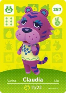 claudia - nintendo animal crossing happy home designer amiibo card - 287