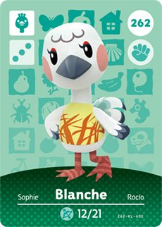 Blanche - Nintendo Animal Crossing Happy Home Designer Amiibo Card - 262