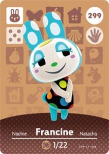 francine - nintendo animal crossing happy home designer amiibo card - 299