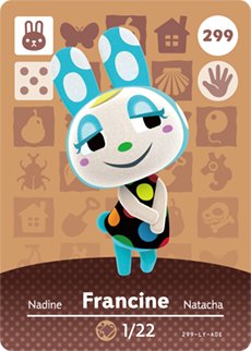 Francine - Nintendo Animal Crossing Happy Home Designer Amiibo Card - 299