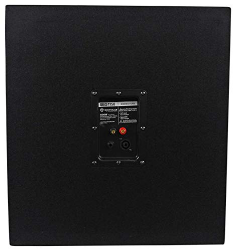 Rockville SBG1158 15" 800W Passive Pro DJ Subwoofer, MDF Cabinet/Pole Mount, Black