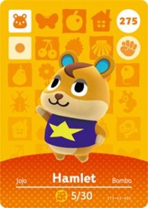 hamlet - nintendo animal crossing happy home designer amiibo card - 275