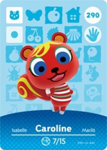 caroline - nintendo animal crossing happy home designer amiibo card - 290