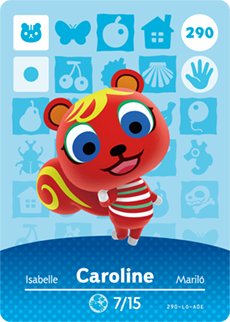 Caroline - Nintendo Animal Crossing Happy Home Designer Amiibo Card - 290