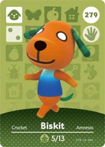 biskit - nintendo animal crossing happy home designer amiibo card - 279