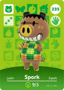 spork - nintendo animal crossing happy home designer amiibo card - 235