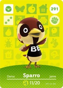 sparro - nintendo animal crossing happy home designer amiibo card - 291