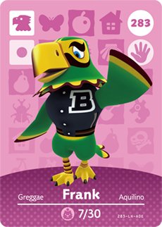 Frank - Nintendo Animal Crossing Happy Home Designer Amiibo Card - 283