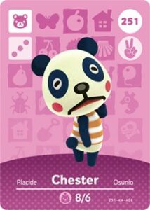 chester - nintendo animal crossing happy home designer amiibo card - 251