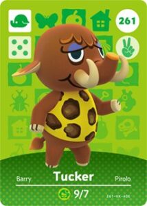 tucker - nintendo animal crossing happy home designer amiibo card - 261