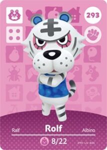 rolf - nintendo animal crossing happy home designer amiibo card - 293