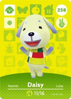 Daisy - Nintendo Animal Crossing Happy Home Designer Amiibo Card - 258