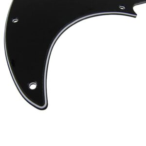 IKN Jazz Bass Pickguard 10 Hole Guitar Pickguard for 4 Strings USA/Mexican Standard Jazz Bass Modern Style, 3Ply Black