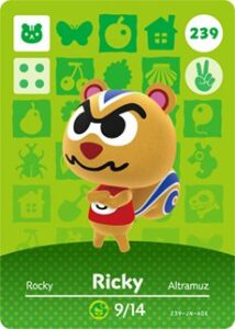 ricky - nintendo animal crossing happy home designer amiibo card - 239