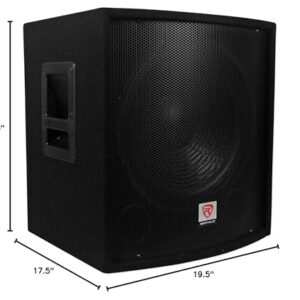 Rockville SBG1158 15" 800W Passive Pro DJ Subwoofer, MDF Cabinet/Pole Mount, Black