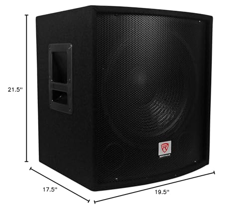 Rockville SBG1158 15" 800W Passive Pro DJ Subwoofer, MDF Cabinet/Pole Mount, Black