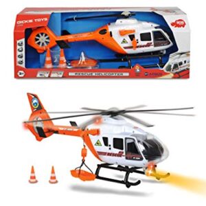 DICKIE TOYS Light and Sound SOS Rescue Helicopter with Moving Rotor Blades, 25"