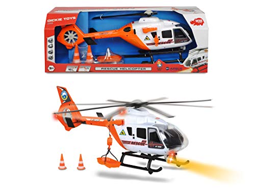 DICKIE TOYS Light and Sound SOS Rescue Helicopter with Moving Rotor Blades, 25"