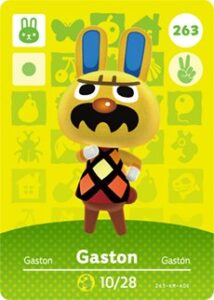 gaston - nintendo animal crossing happy home designer amiibo card - 263