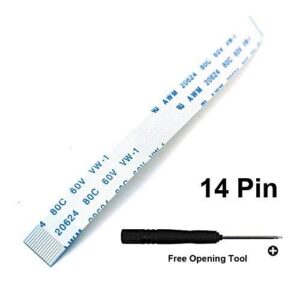 Rinbers® JDS-001 14 Pin Connector Power Switch Ribbon Cable with Free Opening Tool Screwdriver for Sony Playstation 4 PS4 Version 1 Controller