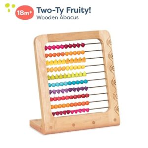 B. toys- Wooden Abacus Toy- Education Toy- Classic Wooden Math Game Toy for Early Childhood Education & Development with 100 Fruit Beads- Two-ty Fruity! -18 months +