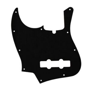 IKN Jazz Bass Pickguard 10 Hole Guitar Pickguard for 4 Strings USA/Mexican Standard Jazz Bass Modern Style, 3Ply Black