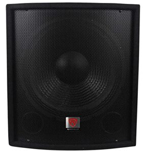 rockville sbg1158 15" 800w passive pro dj subwoofer, mdf cabinet/pole mount, black