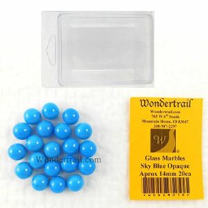 wondertrail sky blue opaque 14mm glass marbles pack of 20 wongm018