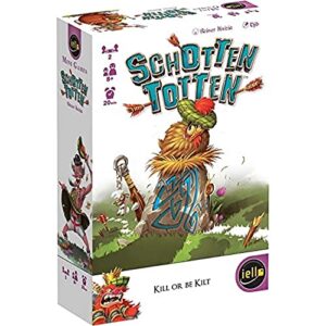 iello: schotten totten, strategy board game, easy to learn, claim enough stones to win the game, for 2 players, 20 minute play time, ages 8 and up