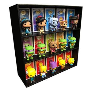 1 classic display case for 4 in. funko pop vinyl collectible toy figures, black cardboard