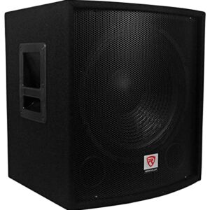 Rockville SBG1158 15" 800W Passive Pro DJ Subwoofer, MDF Cabinet/Pole Mount, Black