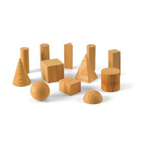 hand2mind foam wood-look geometric solid blocks (set of 12)