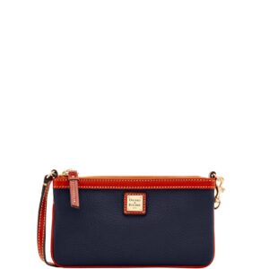 dooney & bourke handbag, pebble grain large slim wristlet - blue