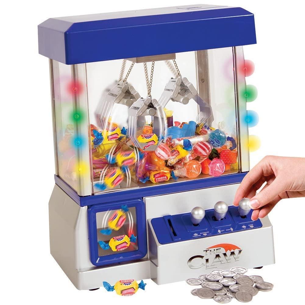 Toy Grabber Claw Machine For Kids – Electronic Arcade-Style Game for Kids and Parties – Ideal For Use With Small Toys / Candy – Features LED Lights and Sound Effects, 13.5 x 10 x 7.5 inches