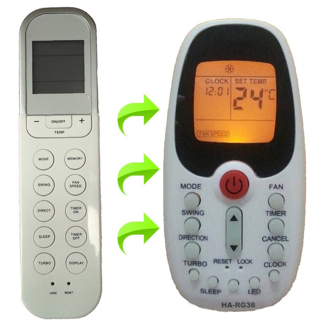 Replacement Air Conditioner Remote Control for Midea Mirage ComfortStar RG36A/BGER RG36B/BGE RG36C/BGE RG36D/BGE RG36E/BGERG36F2/BGEF RG36F3/BGEF RG36F4/BGEF